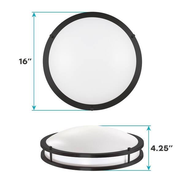 Luxrite 16 Inch LED Flush Mount Ceiling Light 5 Color Selectable ...