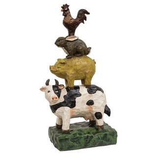 Carved Look Resin Farm Animal Stack 13"H - 13” high by 6” wide by 4 ...