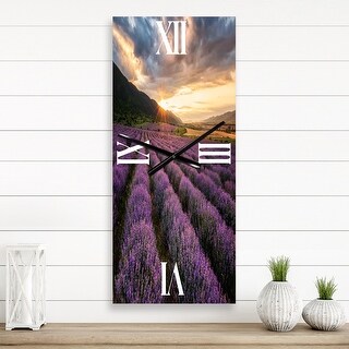 Designart 'Sunrise & Dramatic Clouds Over Lavender Field VI' Farmhouse ...