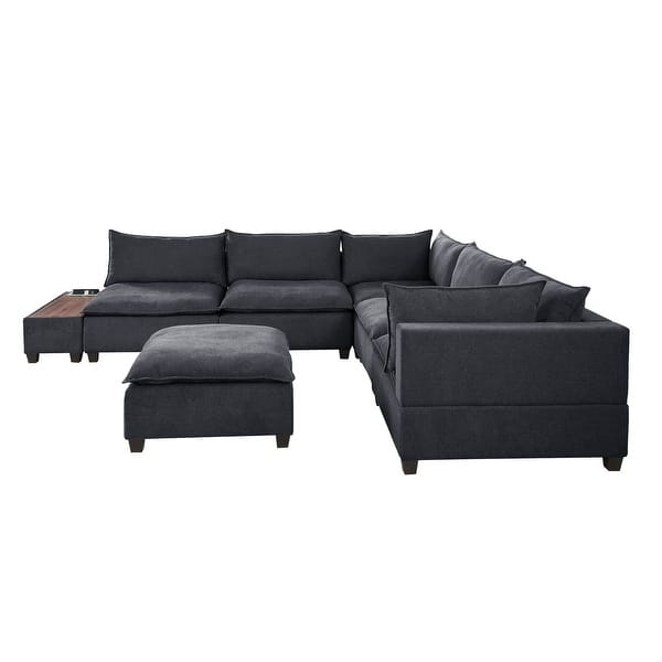 Madison Down Feather Modular Sectional Sofa w/ USB Storage Console ...