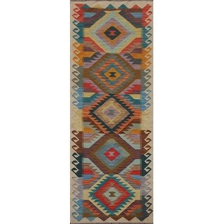 South Western Kilim Reversible Runner Rug Flatweave Wool Carpet - 2'6 ...