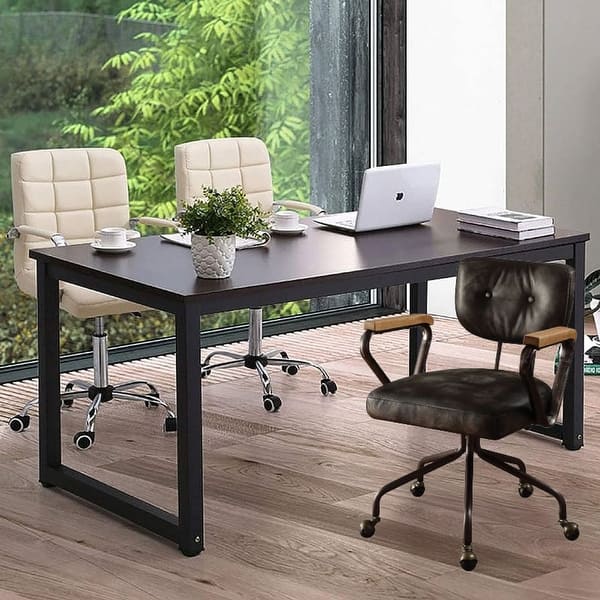 Swivel Seat office chair Black rolling chair Leather work chair - Bed ...