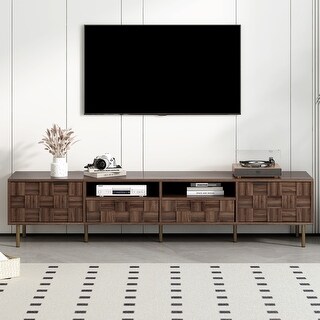 MDF TV Stand Fits TVs up to 85'' in Dark Brown - Bed Bath & Beyond ...