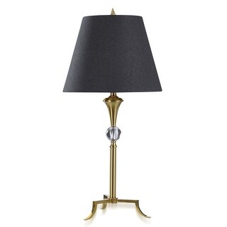 Dann Foley - Lifestyle Table Lamp - Polished Brass - Black Shade - Bed ...