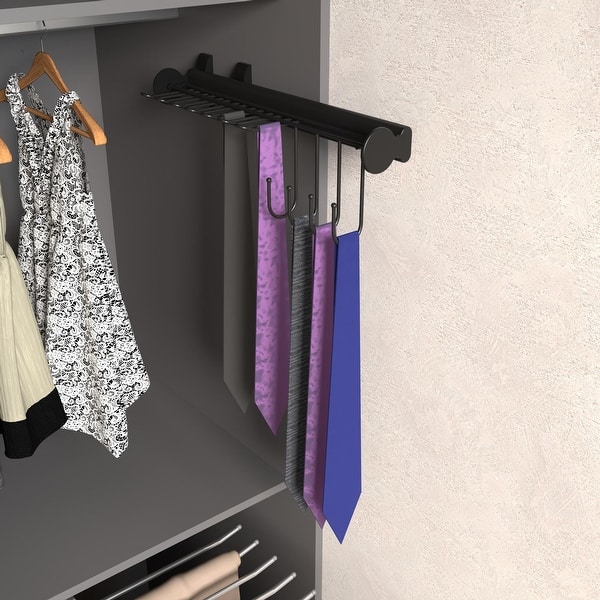 Depot E-Shop Pull Out Belt&Tie Rack Black (Set of 2) - Set of 2 - Bed ...