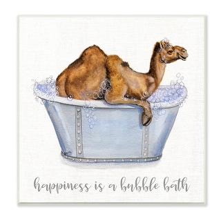 Stupell Happiness Is a Bubble Bath Desert Camel Bathroom Wood Wall Art ...