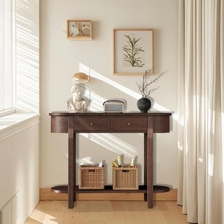 42 inch Elegant Retro Console Table, Curved Design - Bed Bath & Beyond ...