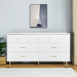 Modern Stylish Wooden Horizontal Storage Dresser with 7 Drawers - Bed ...