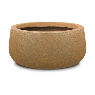 Kante 16"Dia. Round Iron Oxide Finish Concrete Bowl Planter, Large ...