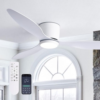 52 in. Sleek Ceiling Fan with Lights - Quiet Reversible DC Motor, Smart ...