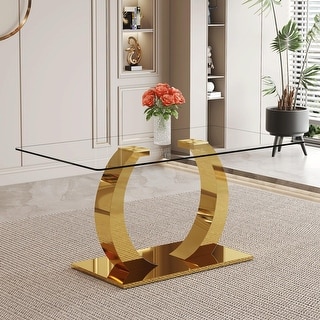 Transparent Glass Dining Table, Transparent Tempered Glass Tabletop,En ...