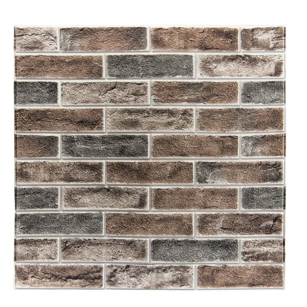 Art3d 10-Pack Peel and Stick Faux Brick 3D Wall Panels, 27.5undefined27 ...