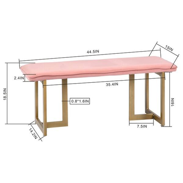 Upholstered Velvet Bench with Golden Powder Coating Legs - Bed Bath ...