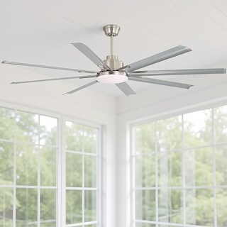 72" Smart Ceiling Fan with Remote, 3-Color LED, 8 Aluminum Blades - Bed ...