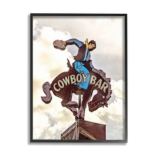 Stupell Western Cowboy Bar Sign Framed Giclee Art Design by JG Studios ...