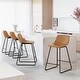 Modern Faux Leather Metal Frame Counter Height Bar Stools (Set of 4 ...