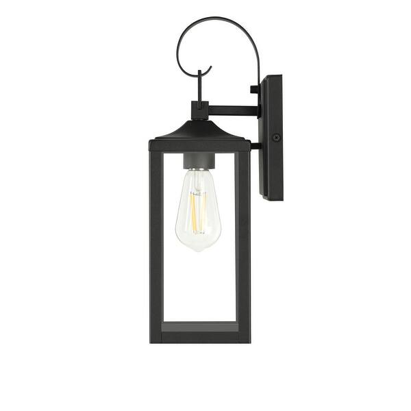 Castle 1-Light 15.81in. Outdoor Wall Light with Matte Black Finish and ...