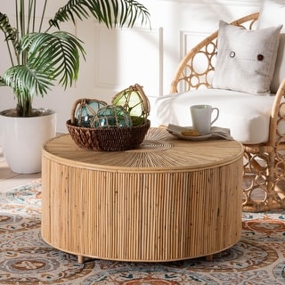 Miami Bohemian Light Honey Rattan Coffee Table - Bed Bath & Beyond ...