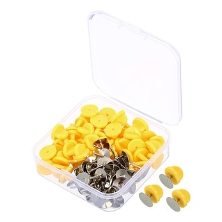 2-in-1 /50 Sets Rubber Pin Backs Lapel Brooch Pin Backing with Tacks ...