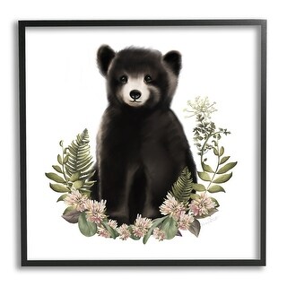 Stupell Floral Bramble Bear Framed Giclee Art Design by Studio Q - Bed ...