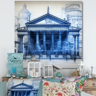 Designart "Blueprint Of Washington Architecture I" Washington Canvas ...