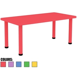 Adjustable Height Kids Table Rectangle Plastic Activity Metal Leg ...