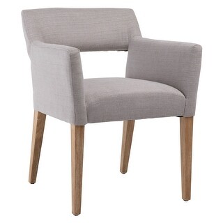 Bennett Grey Linen Narrow Track Arm Dining Chair with Cut out - Bed ...