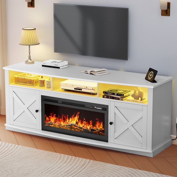 Led entertainment center with fireplace store