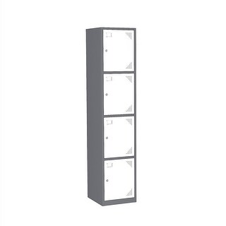 Metal Locker Storage Cabinet, Garage Storage Locker, Grey White - Bed ...