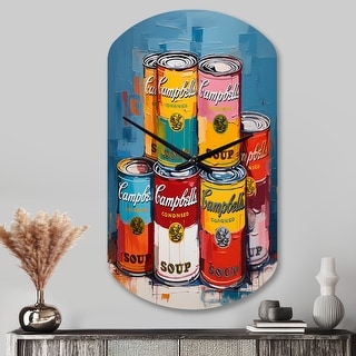 Designart - Pop Art Campbells Soup I - Pop Art Large Wall Clock in ...