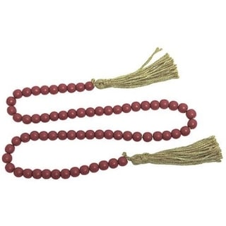 Red Beaded Garland with Tassels 48"L - Bed Bath & Beyond - 37671071