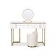 2-Drawer Vanity Table Set, Sintered Stone Dressing Table & Stool - Bed ...