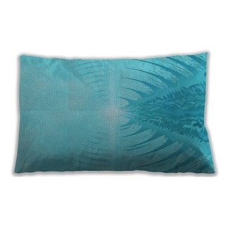 Ahgly Company Patterned Indoor-Outdoor Bright Cyan Blue Lumbar Throw ...