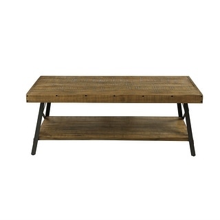 Modern Industrial Style Solid Wood Coffee Table with Steel Legs - 48 x ...