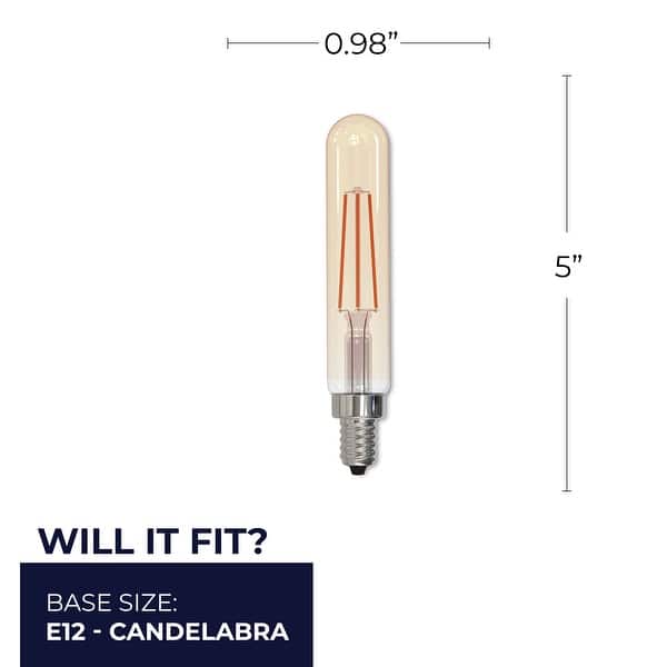 Bulbrite LED Filament Pack of (4) 5 Watt Dimmable T8 Light Bulb with ...