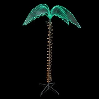 LED Rope Lighted Palm Tree Outdoor Decoration - 4.5' - Green and Clear ...
