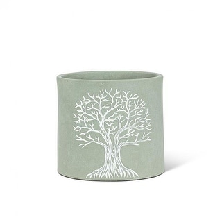 Gray With White Tree Of Life Planter - Bed Bath & Beyond - 41896344