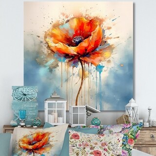 Designart "Vibrant Dancing Red Poppy" Poppy Wall Art - Bed Bath ...