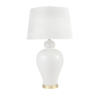 Ceramic 32" Urn Table Lamp, White 32"H - 18.0" x 18.0" x 32.0" - Bed ...