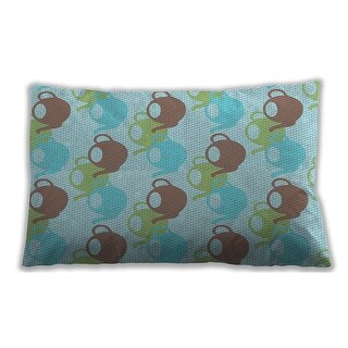 Ahgly Company Patterned Indoor-Outdoor Tron Blue Lumbar Throw Pillow ...