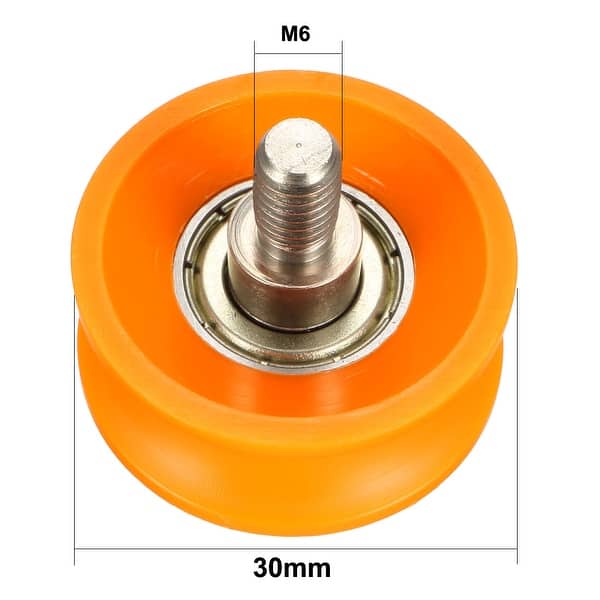 U Groove Threaded Rod Track Guide Bearing Pulley Wheel Orange 30x13mm ...