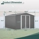 10x10 FT Outdoor Metal Storage Shed with Lockable Doors and Sloped Roof ...