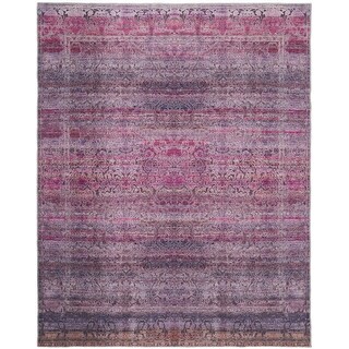 8' X 10' Pink And Purple Floral Power Loom Area Rug - 3'6" - Bed Bath ...