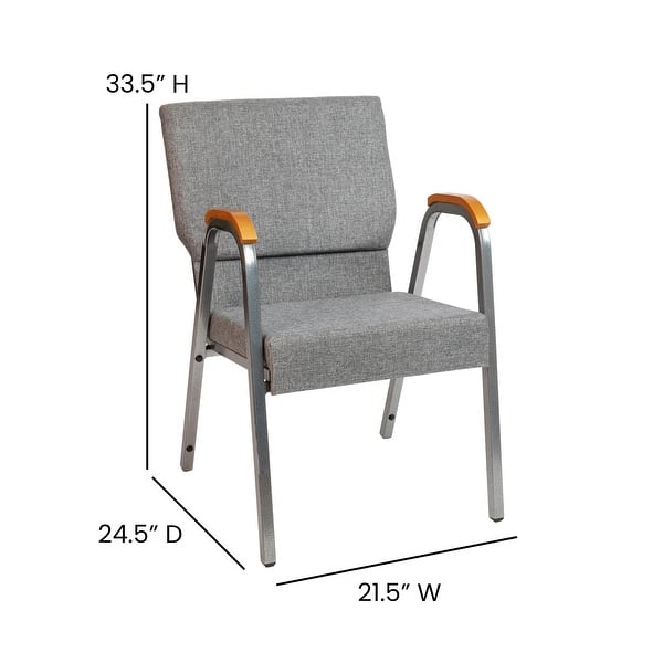 Upholstered Stacking Accent Church Chair with Wood Arms - Bed Bath ...