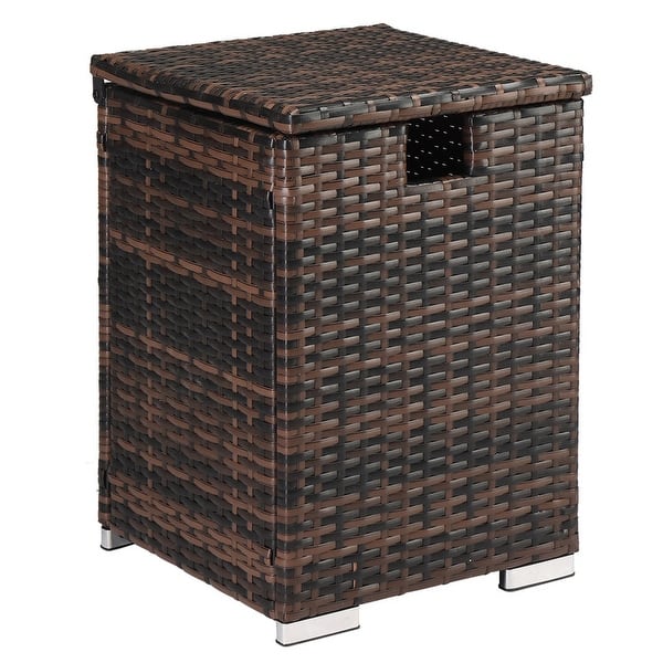 Patio Wicker Propane Gas Tank Box Tank Cover Side Table - Bed Bath ...