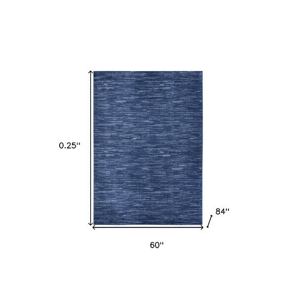 5' X 7' Navy Blue Non Skid Indoor Outdoor Area Rug - 6' x 7' - Bed Bath ...