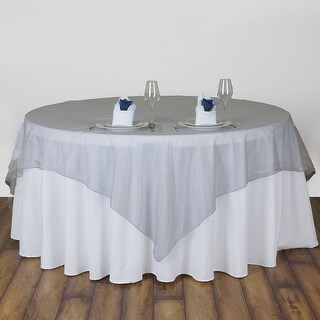 10 Sheer Organza Table Overlays Toppers Catering 72" x 72" SIlver - Bed ...