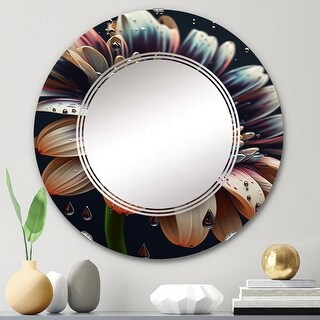 Designart 'Modern Blooming Daisy I' Printed Floral Daisy Wall Mirror ...