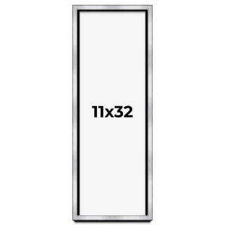 11x32 Shadow Box Frame Silver | 1.375 Inches Deep Real Wood - Bed Bath ...