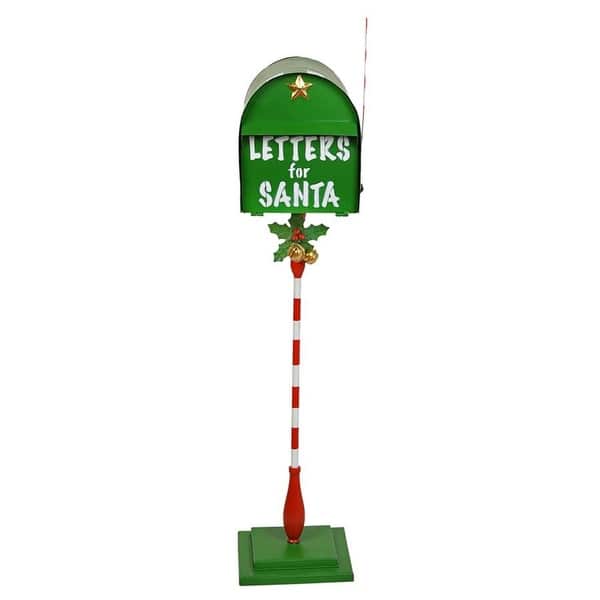 34" Green and White North Pole Letters for Santa Mailbox Statue - Bed ...